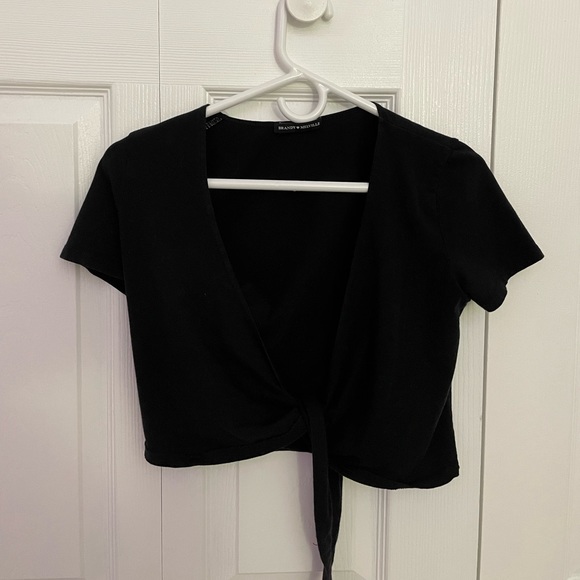 Brandy Melville | Tops | One Size Black Cross Top From Brandy Melville ...